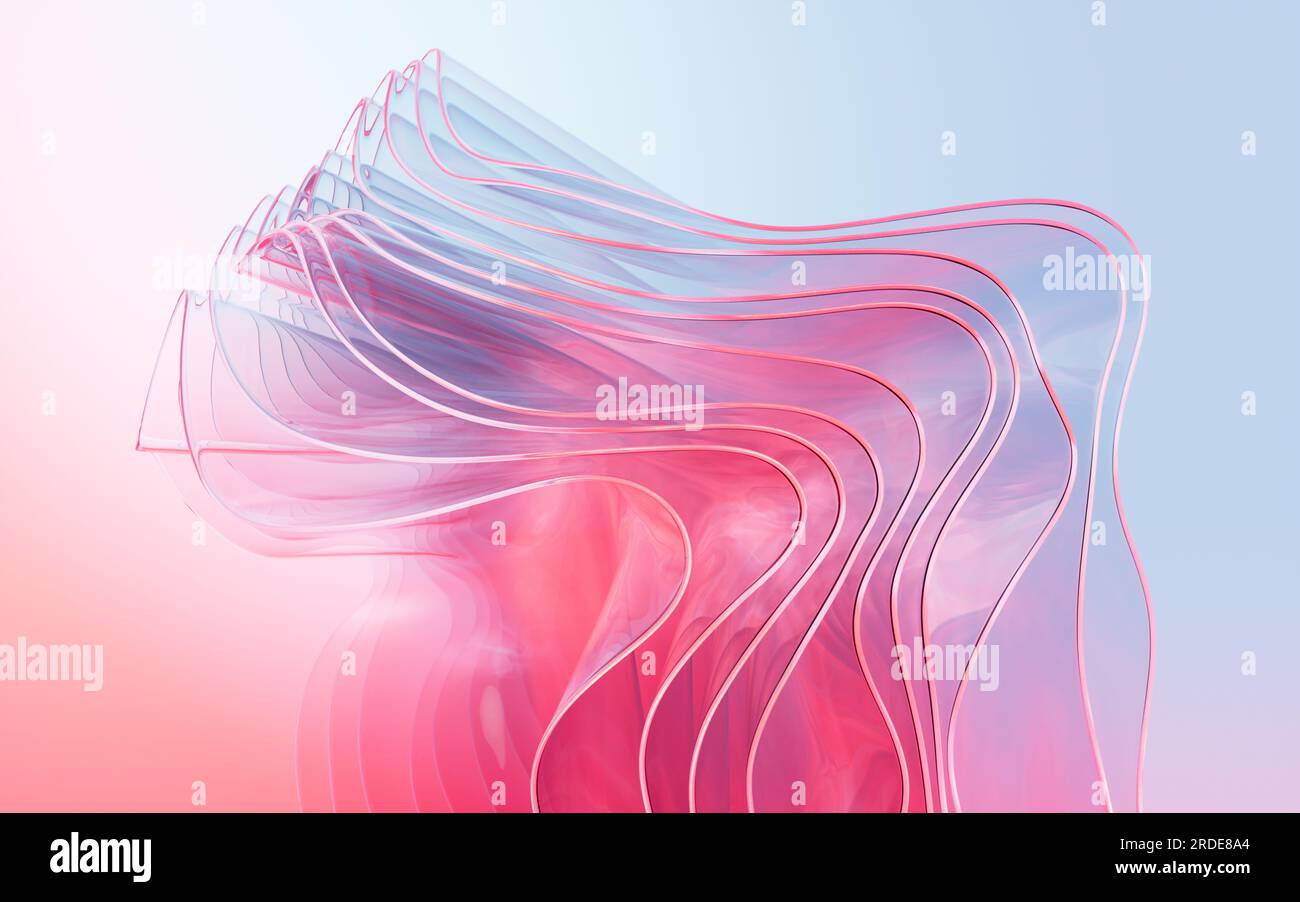 Gradient multilayer glass background, 3d rendering. Digital drawing ...