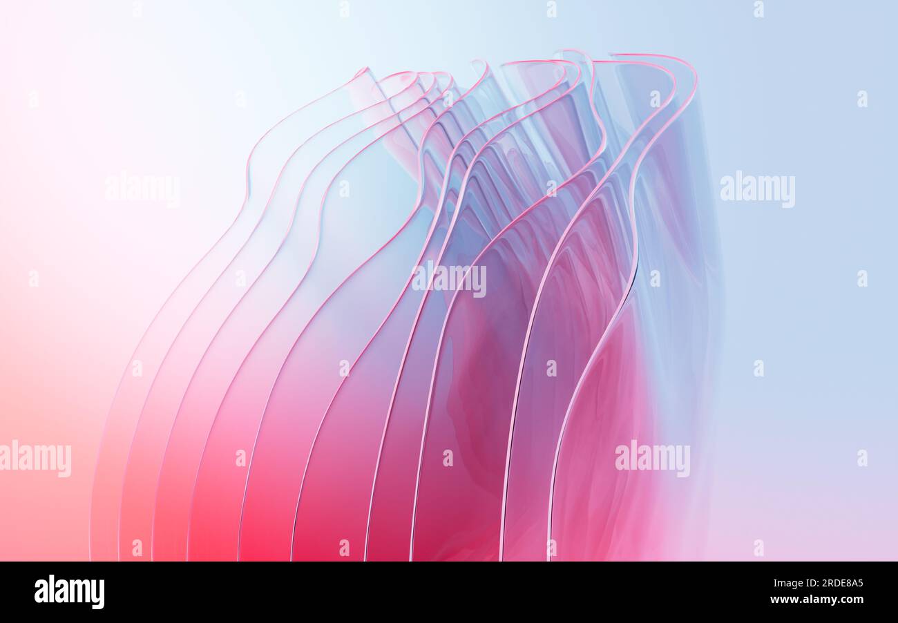 Gradient multilayer glass background, 3d rendering. Digital drawing ...