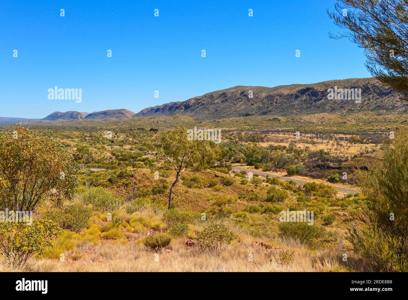 Panoramic view of Kata Tjuta / Mount Olga area and the Western Desert ...
