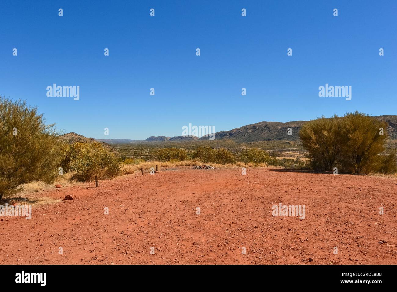 Panoramic view of Kata Tjuta / Mount Olga area and the Western Desert ...
