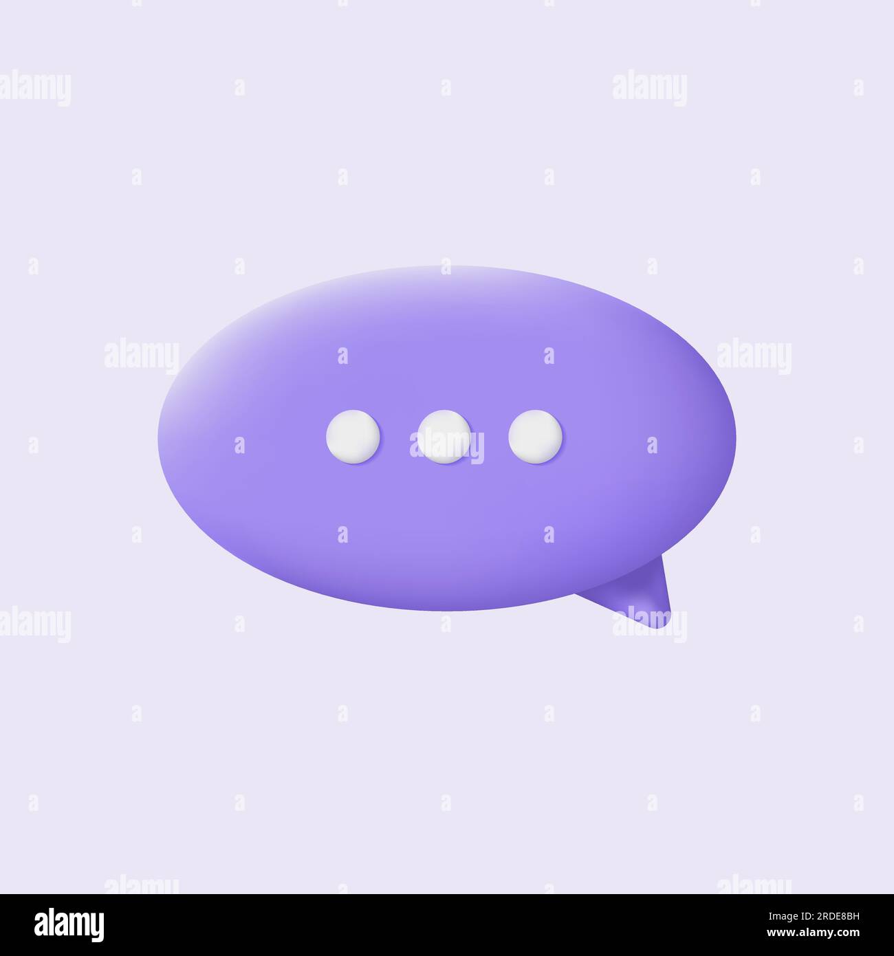 3d speech bubble icon. Round chatting box on purple background. Modern ...