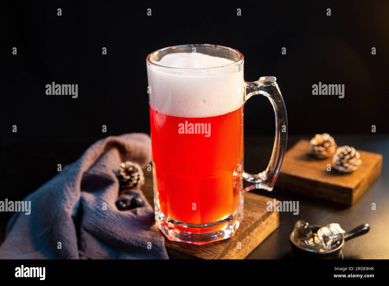 Cold Refreshing Berry Beer Shandy in a Pint Glass Stock Photo - Alamy