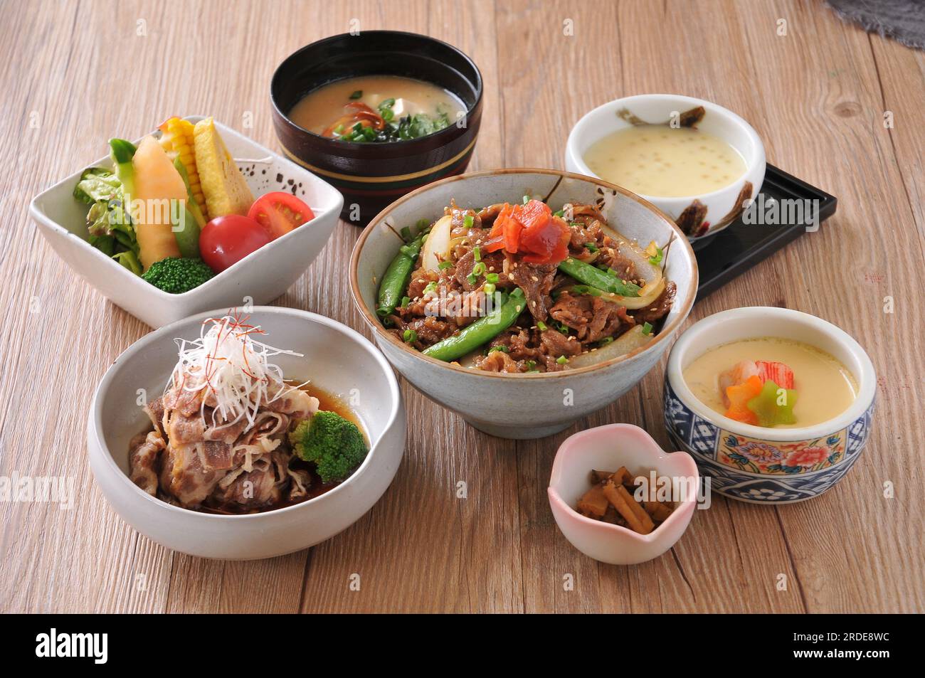 Stir-fried Beef with Vegetable Set,Japanese teishoku,set lunch Stock ...