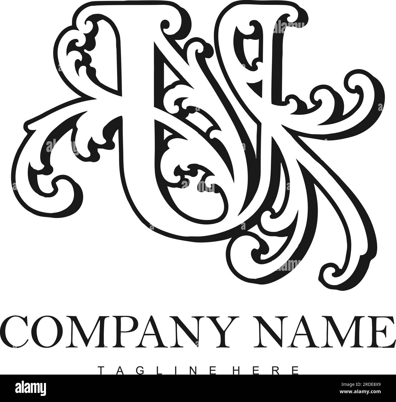 Sophistication flourish u monogram logo outline vector illustrations ...