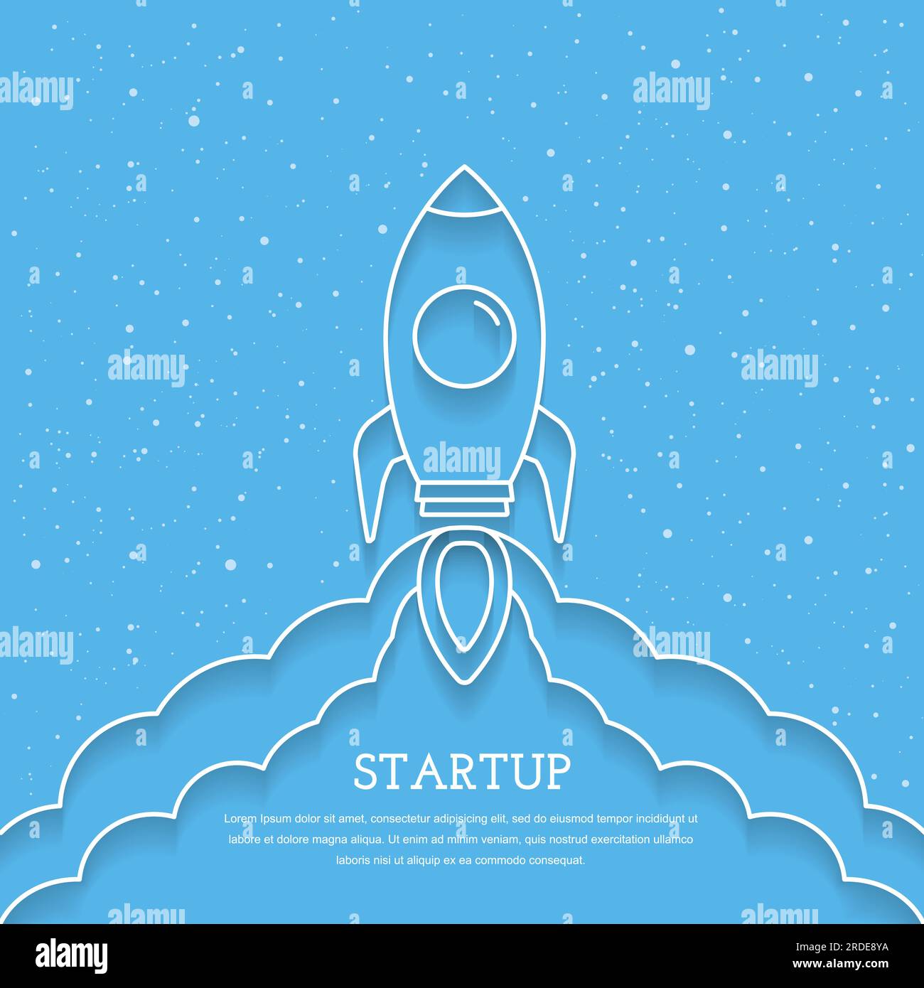 Rocket launch, business project startup ccncept, minimal line style ...