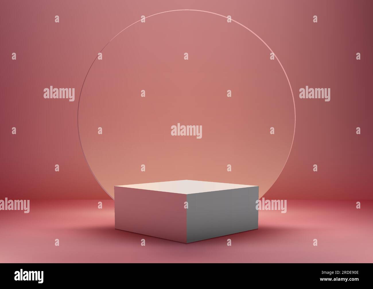 3D realistic empty cube podium stand on pink background is a modern and ...