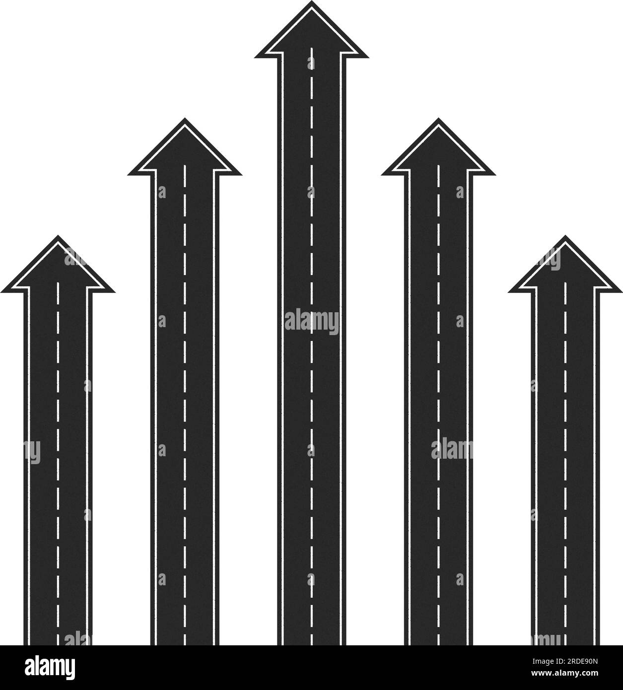 Asphalt road arrows on white background, vector eps10 illustration ...