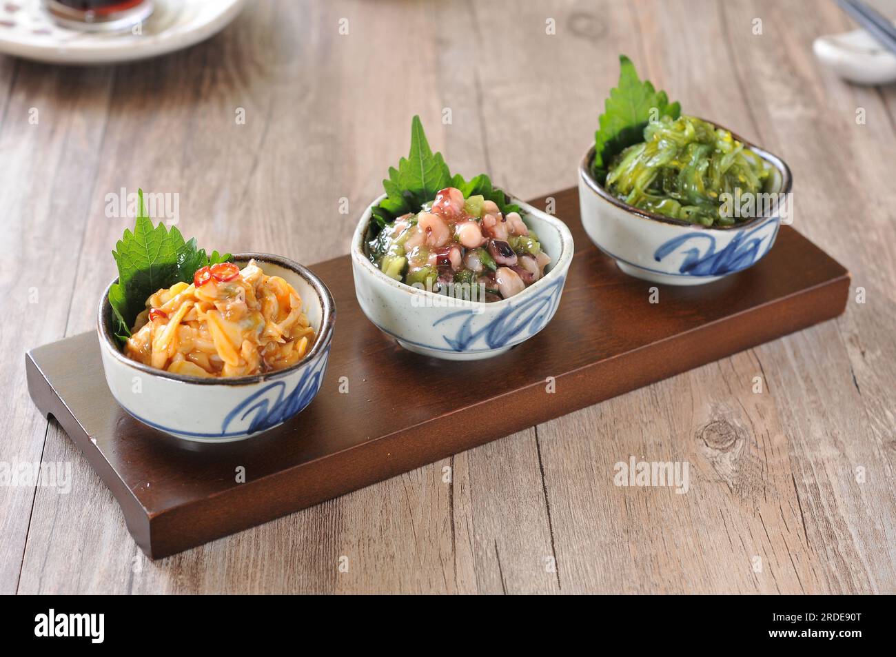 Japanese food appetizer platter,Japanese seasoned octopus with wasabi ...