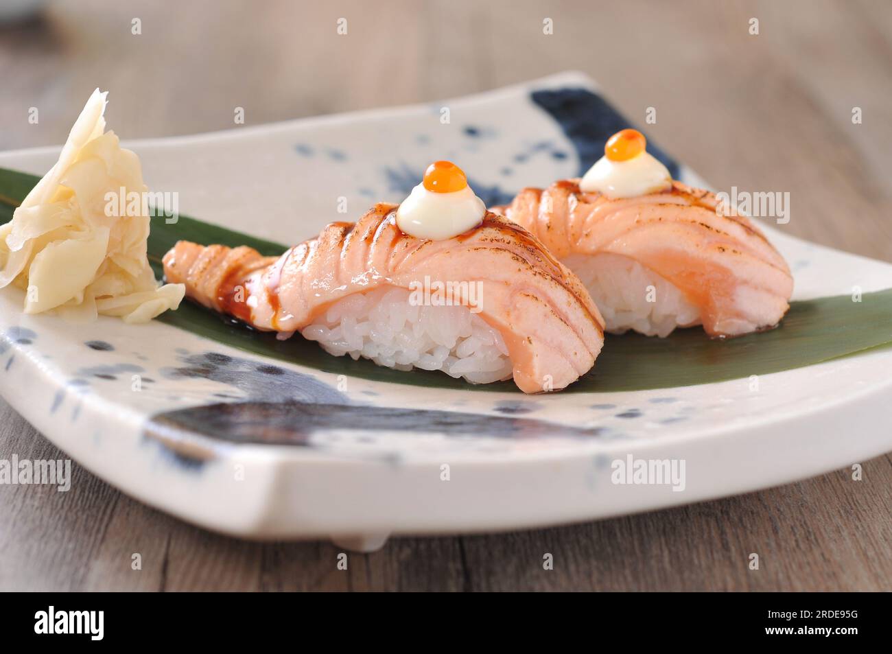 fine japanese nigiri sushi assorted of salmon aburi,Salmon Shabu Shabu ...