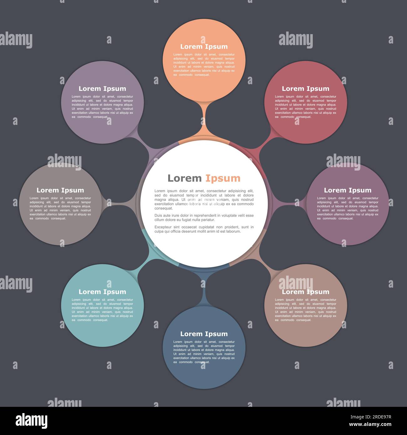 Circle diagram with eight elements, infographic template, vector eps10 ...