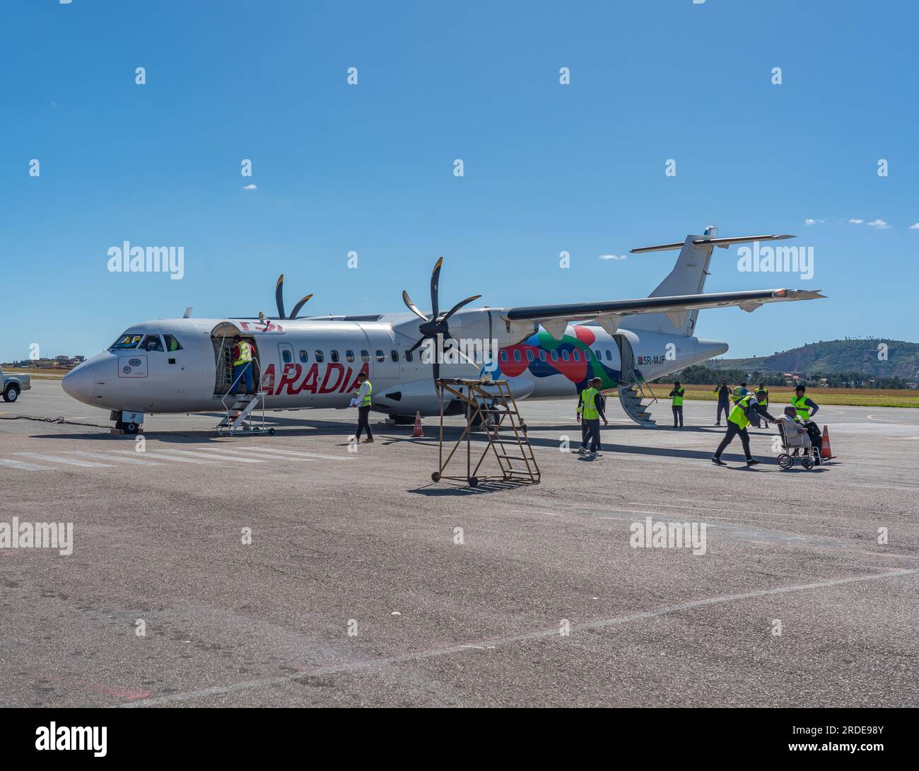Antananarivo Airport - Madagascar, May 28.2023: An ATR72 plane of the ...