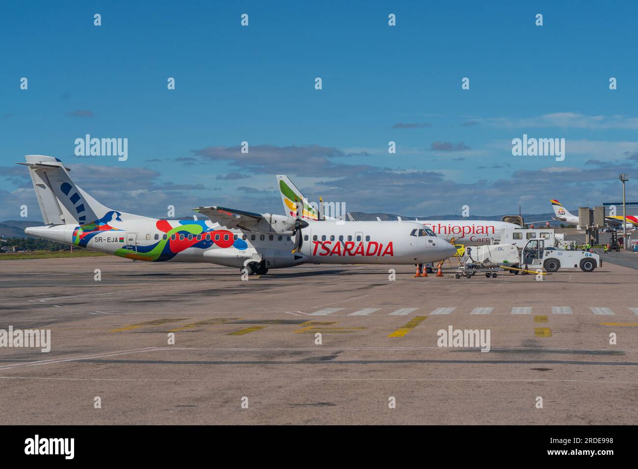 Antananarivo Airport - Madagascar, May 28.2023: An ATR72 plane of the ...