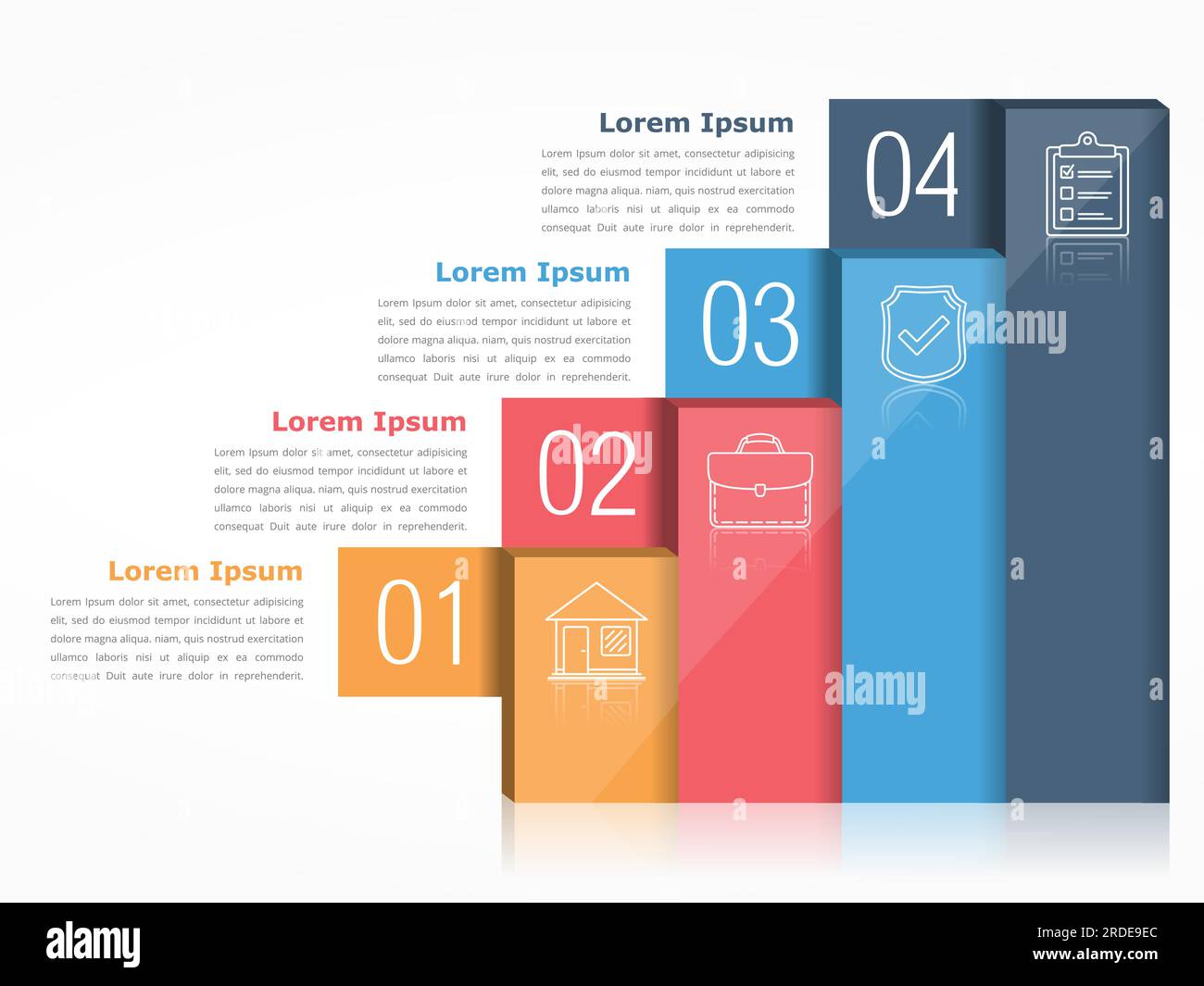 Graph template with icons, numbers and text, bar graph, business ...