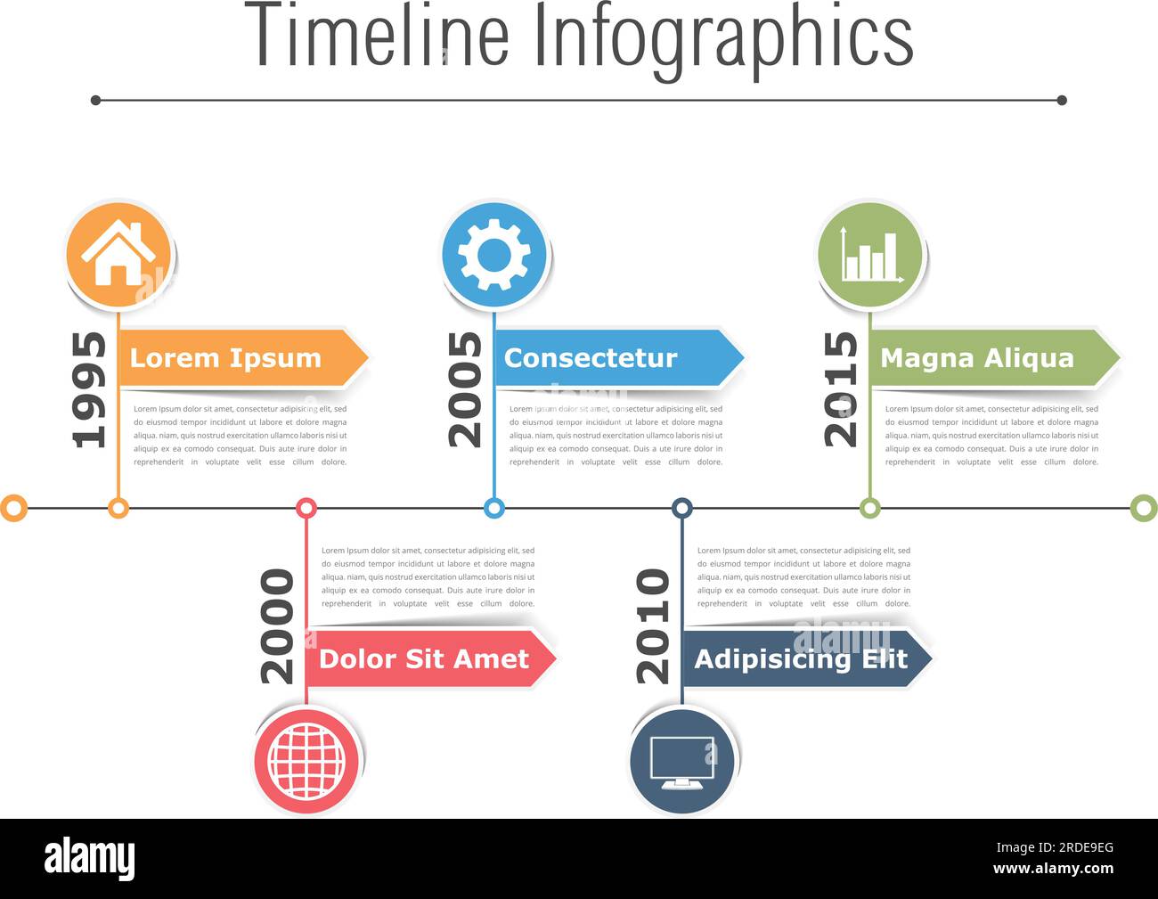Timeline infographics design with arrows, workflow or process diagram ...