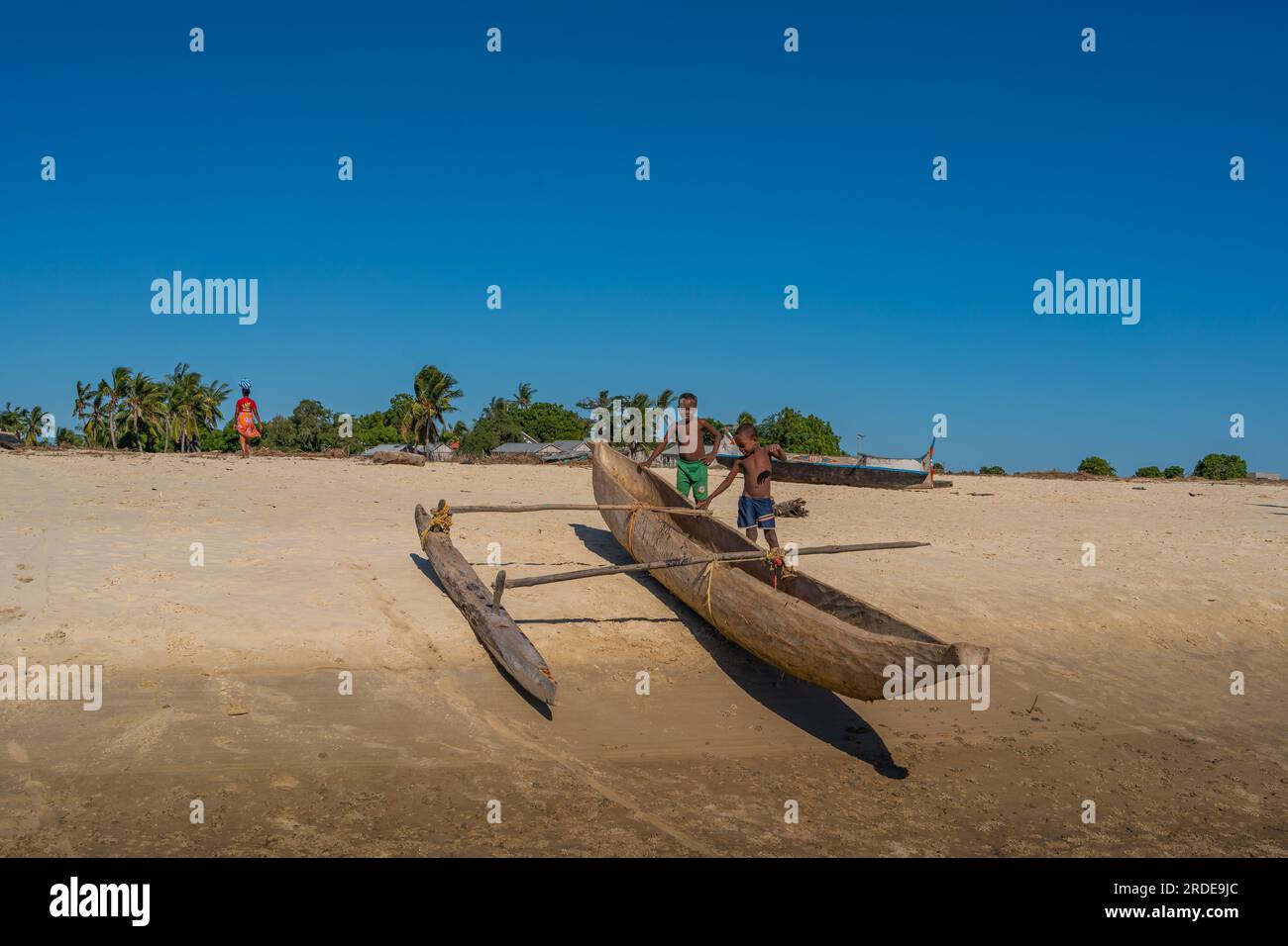 Morondava, Madagascar - May 30.2023: Wooden boat from Baobab tree with ...