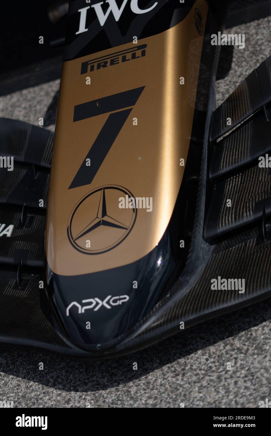 Budapest, Hungary - 20 JULY 2023, The APX GP car being prepared for ... Budapest, Hungary - 20 JULY 2023, The APX GP car being prepared for ...