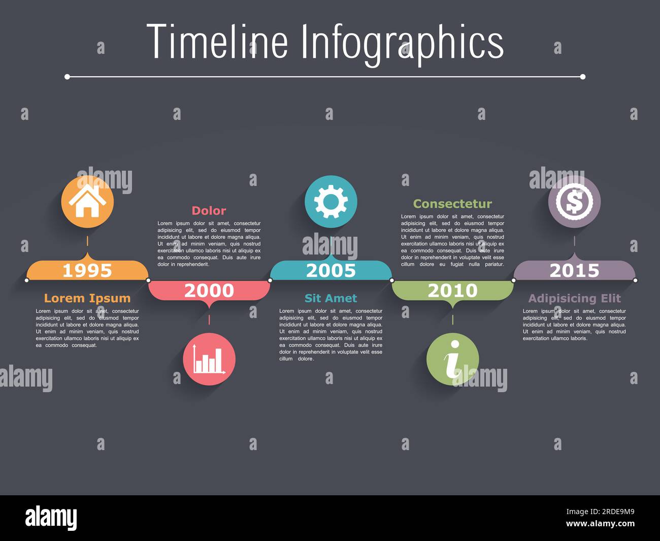 Horizontal timeline infographics design template, vector eps10 ...