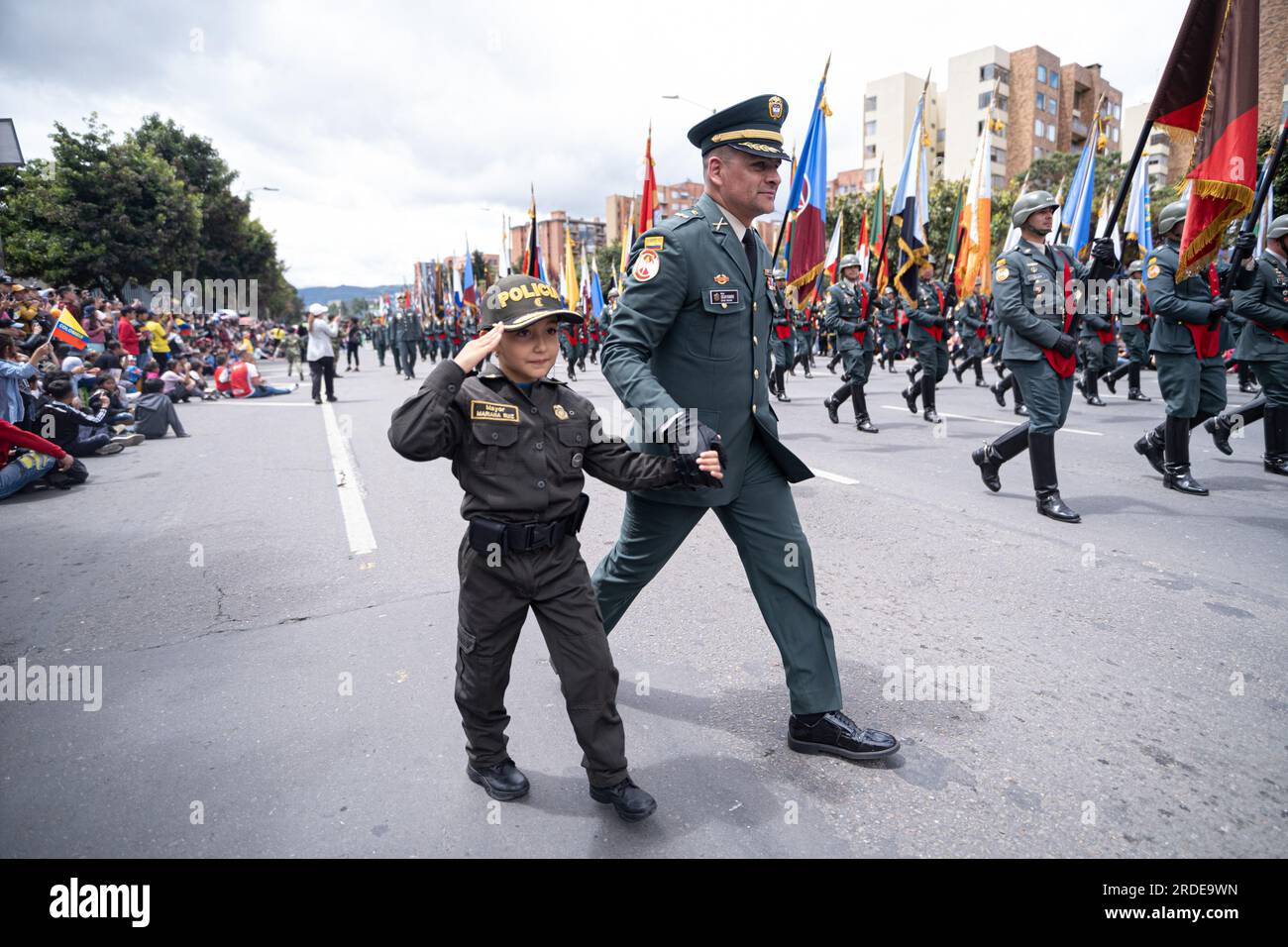 Bogota, Colombia. 20th July, 2023. A Colombian army major takes by the ...