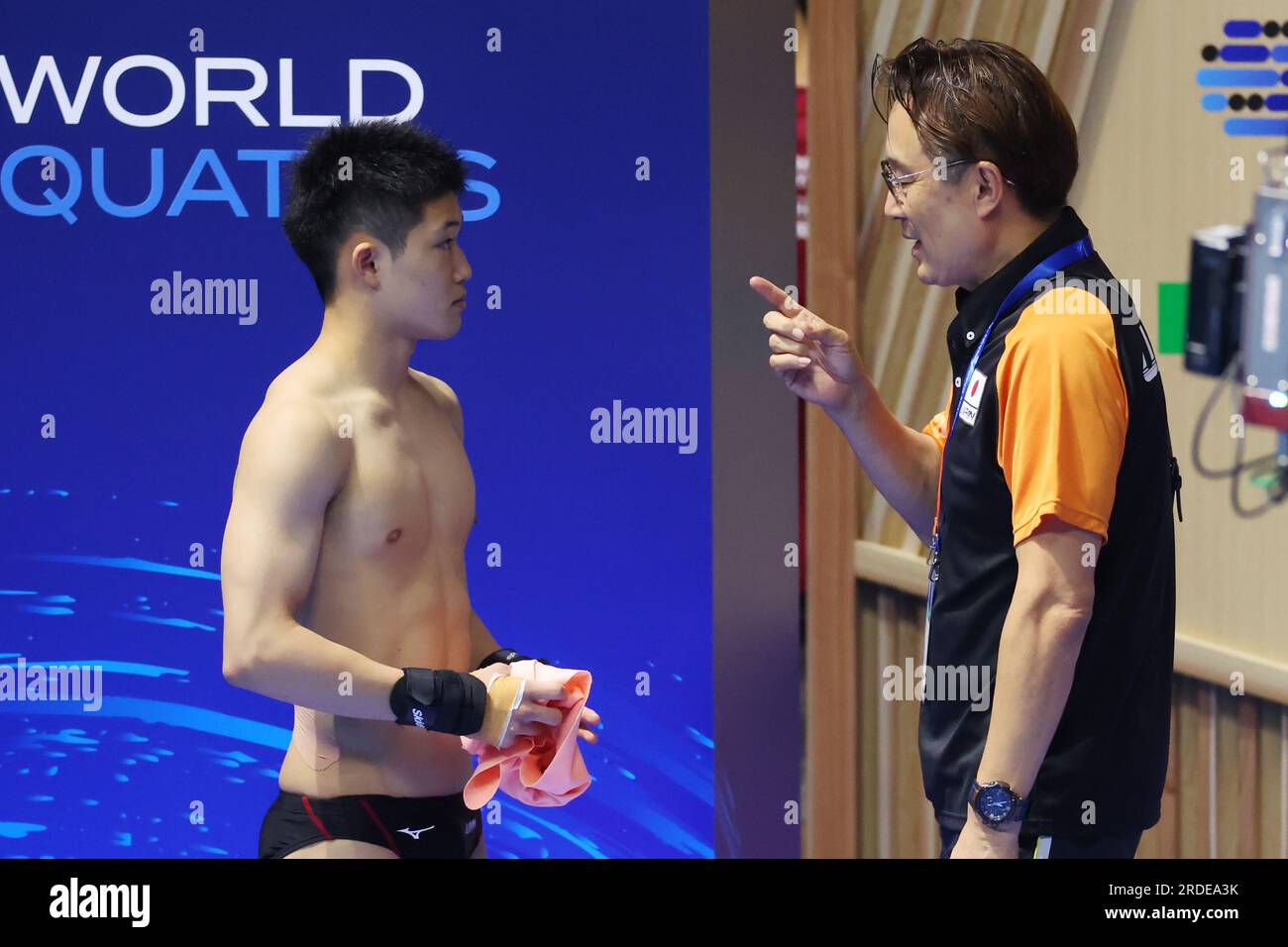 Fukuoka, Japan. 21st July, 2023. (L to R) Rikuto Tamai, Suei Mabuchi ...