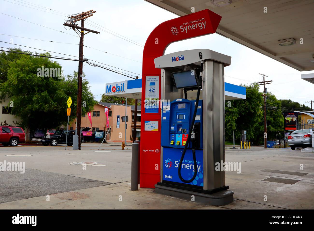 Los Angeles, California: MOBIL Gas Station. MOBIL is a brand of ...