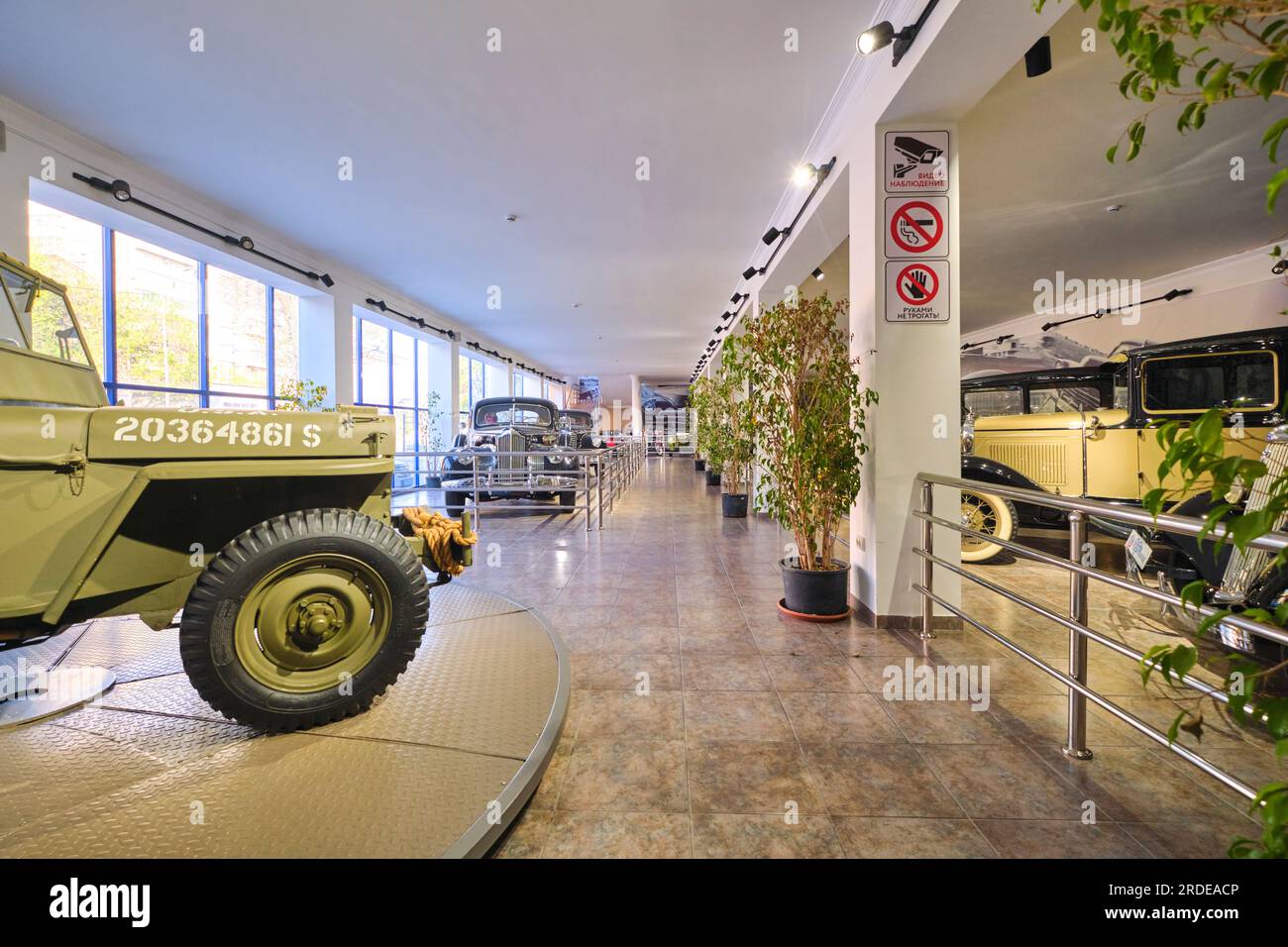 Some of the cars on display in the ground floor section, including a ...