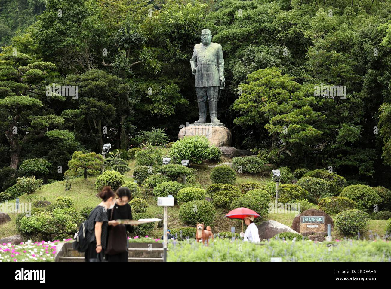 A statue of Takamori Saigo, a Japanese samurai and nobleman, is seen in ...