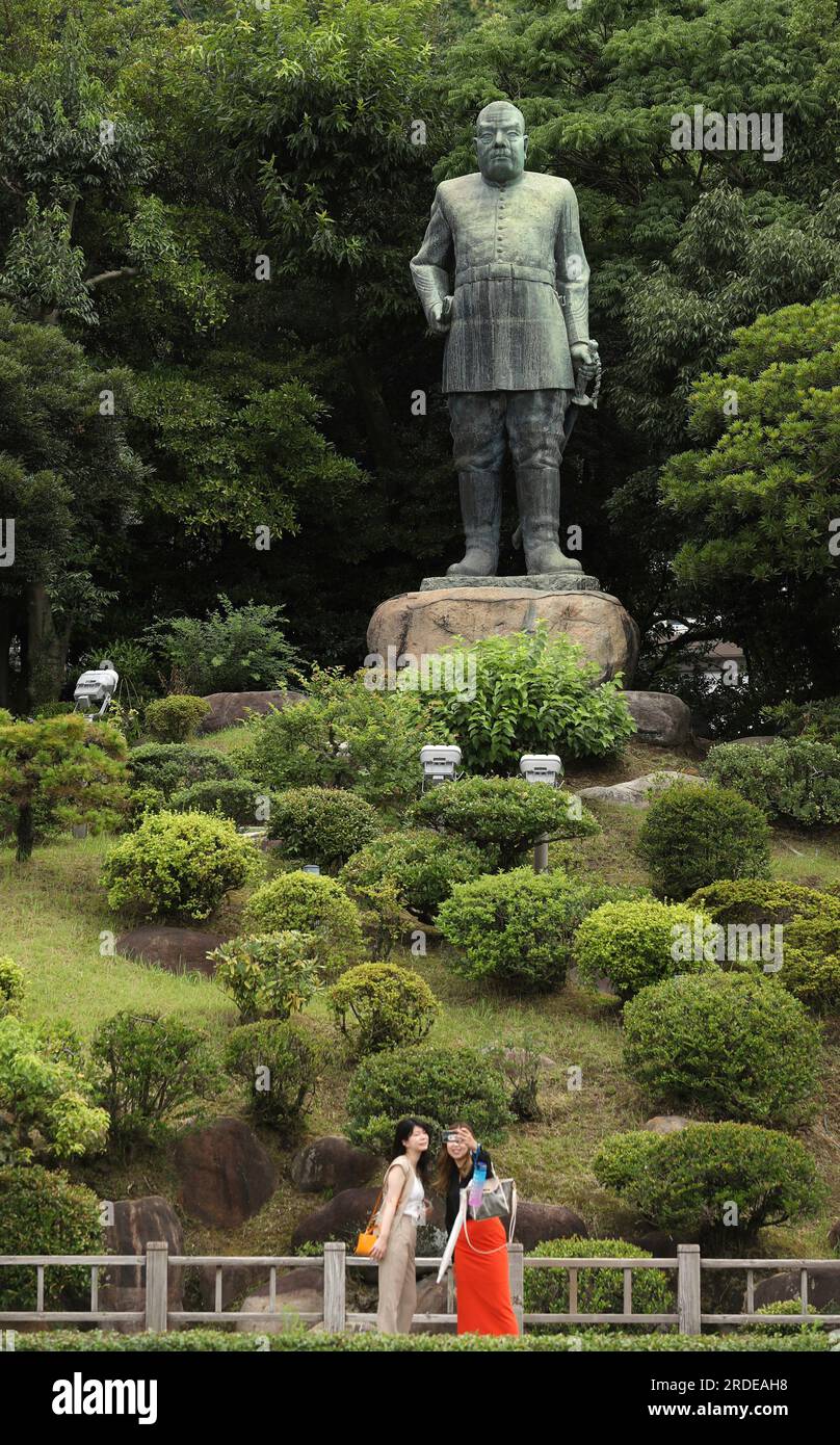A statue of Takamori Saigo, a Japanese samurai and nobleman, is seen in ...