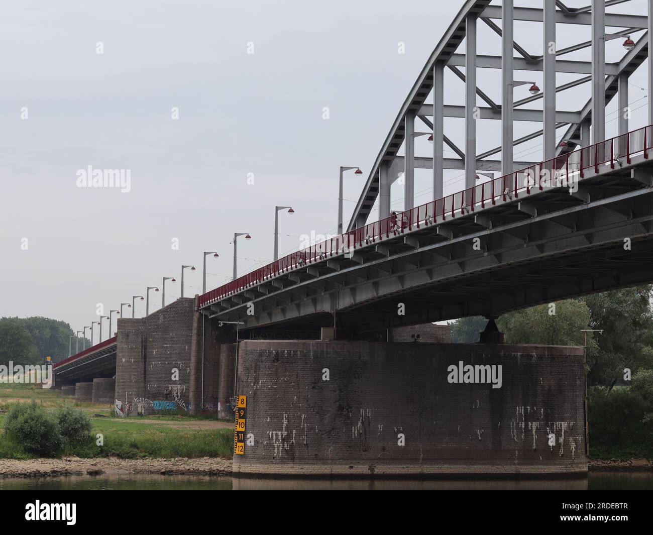 John Frost Bridge over the Nederrijn river in Arnhem, The Netherlands ...