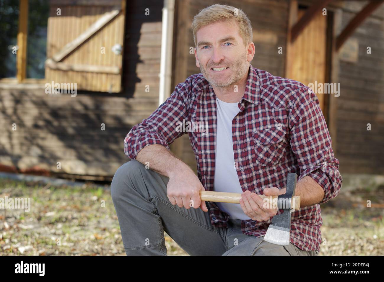 Lumberjack bearded man brutal hi-res stock photography and images - Alamy