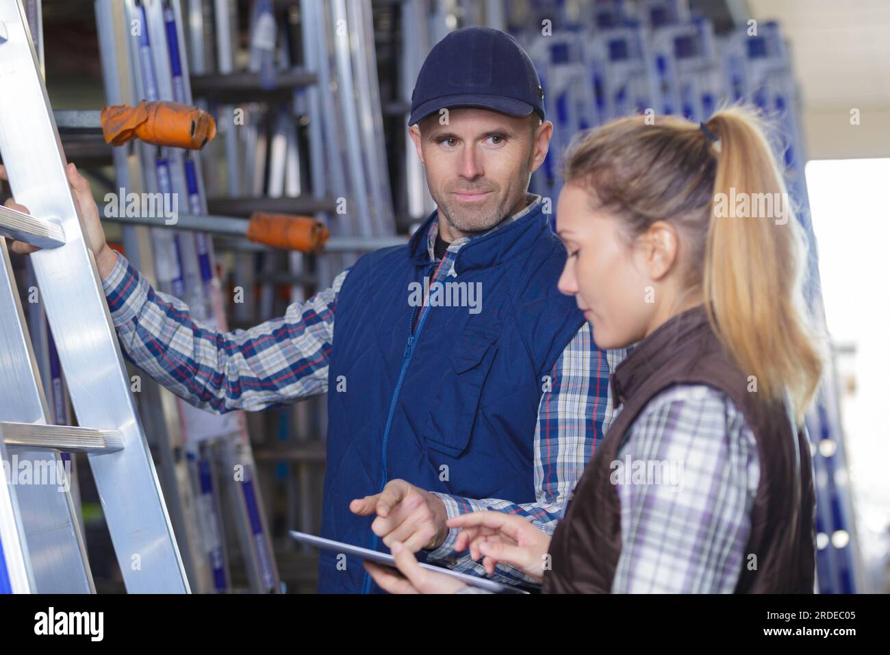 portrait of workers in warehouse Stock Photo - Alamy