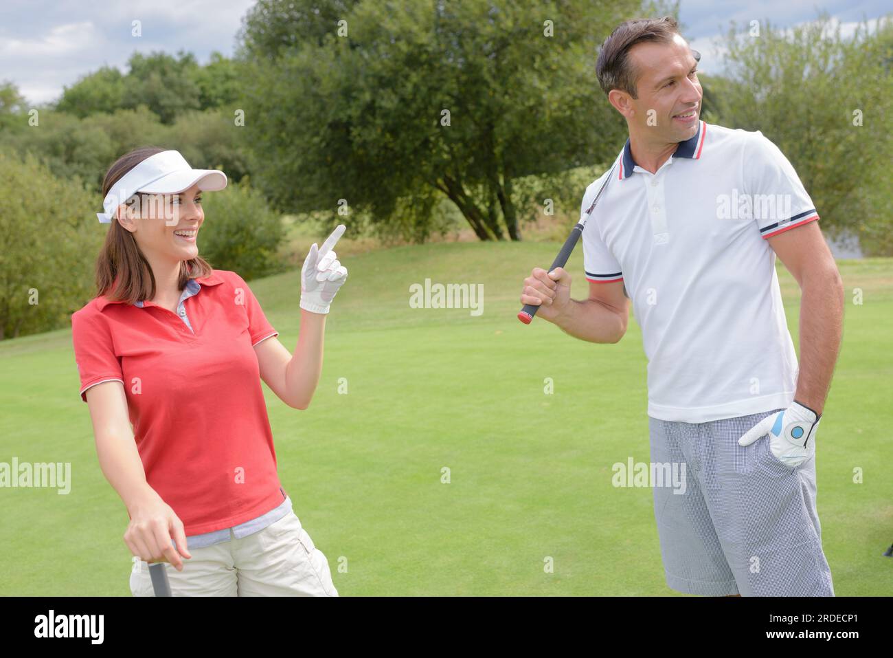 happy couple with a healthy lifestyle playing golf Stock Photo - Alamy