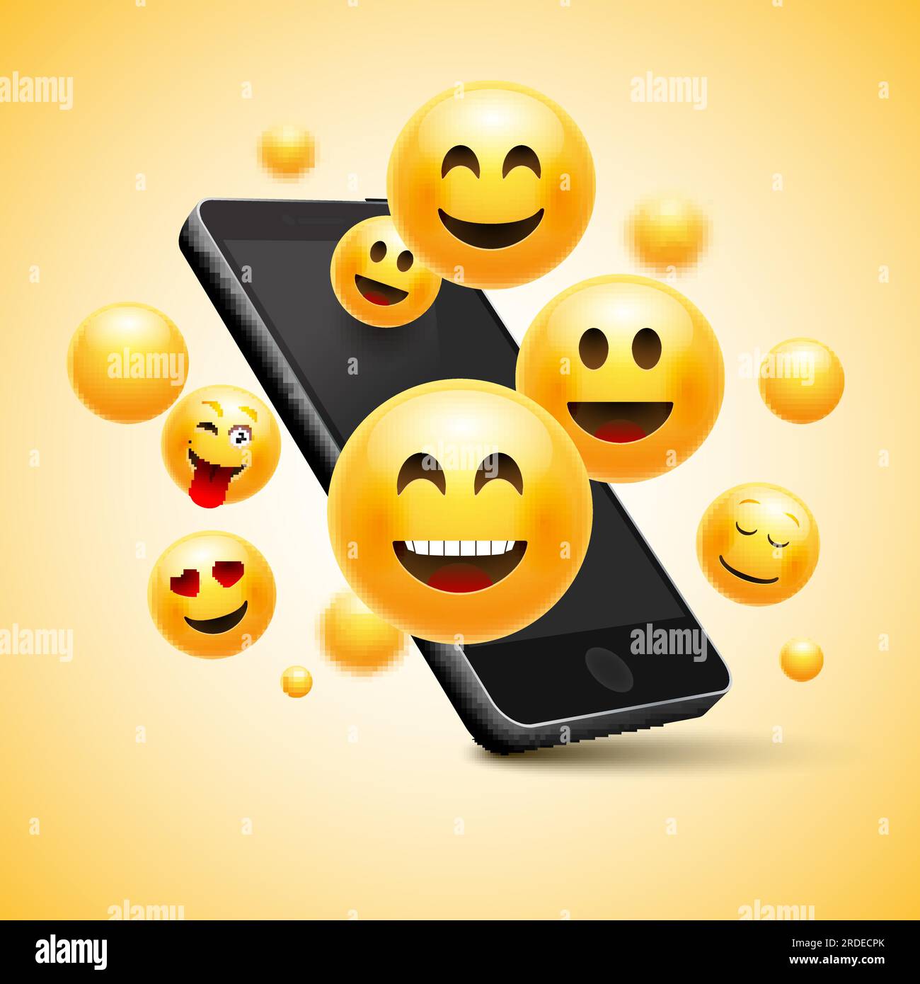 Smart phone smiley Stock Vector Images - Alamy