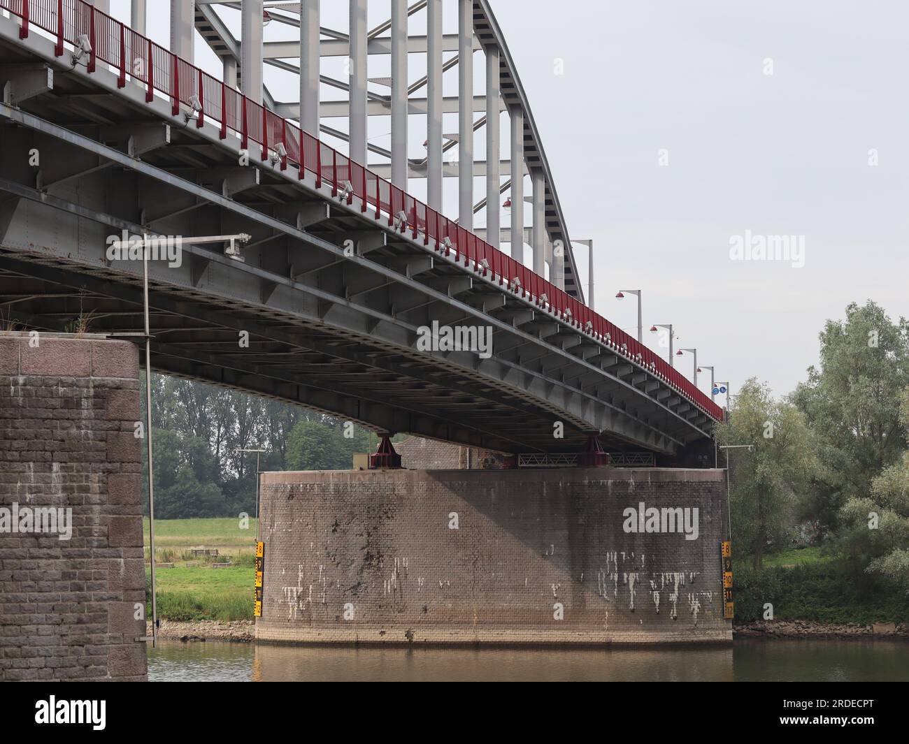 John Frost Bridge over the Nederrijn river in Arnhem, The Netherlands ...