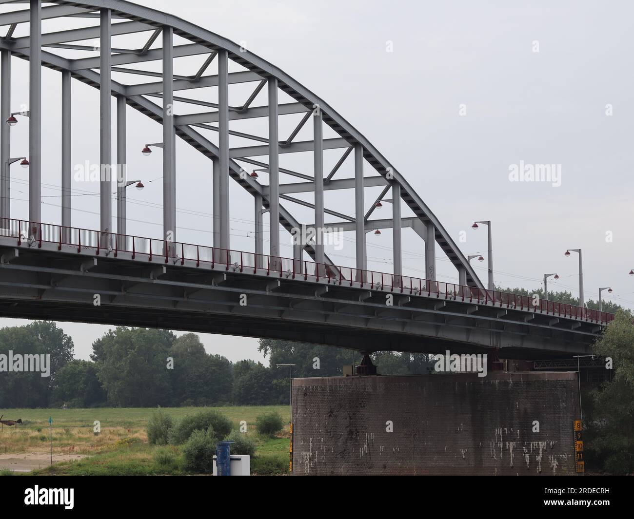 John Frost Bridge over the Nederrijn river in Arnhem, The Netherlands ...