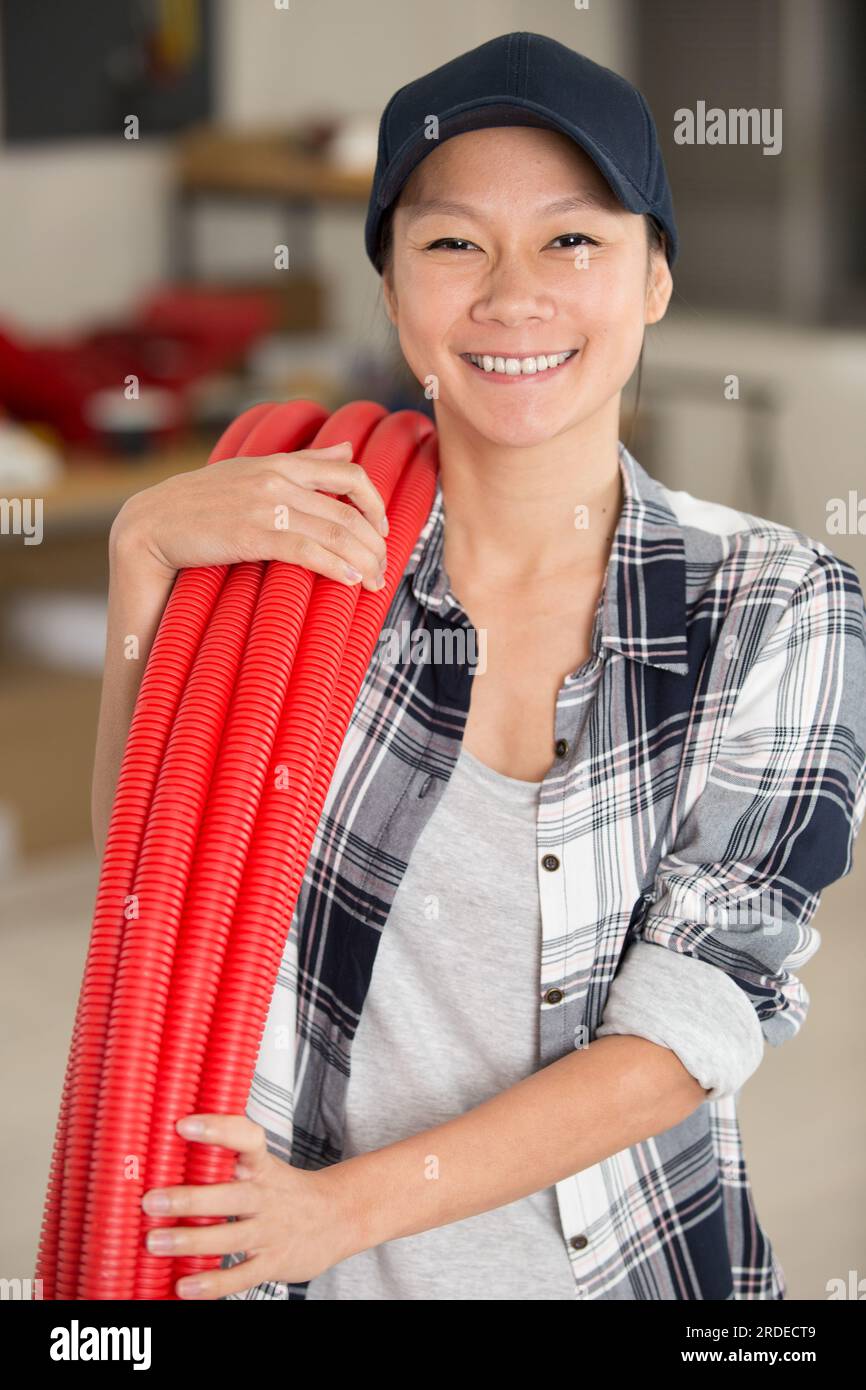 Woman engineer pipes hi-res stock photography and images - Alamy