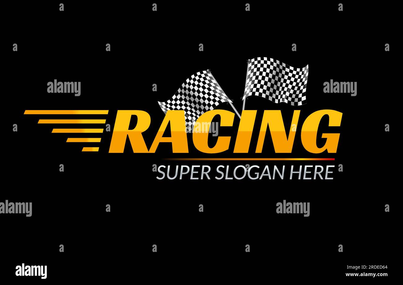 Racing Championship vector icon. Race logo fast concept with flag ...