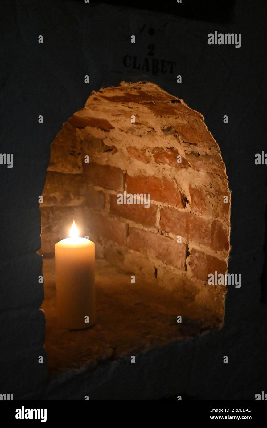 candle in recess, bodmin jail Stock Photo - Alamy