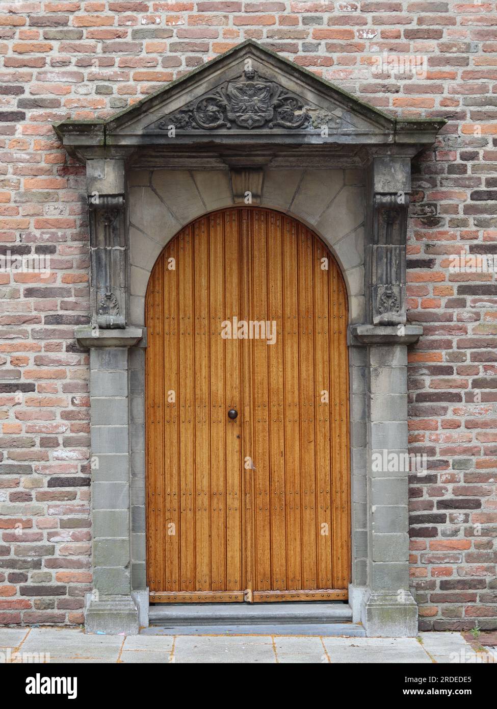 Wood Door to the Devil's House in Arnhem, The Netherlands Stock Photo ...