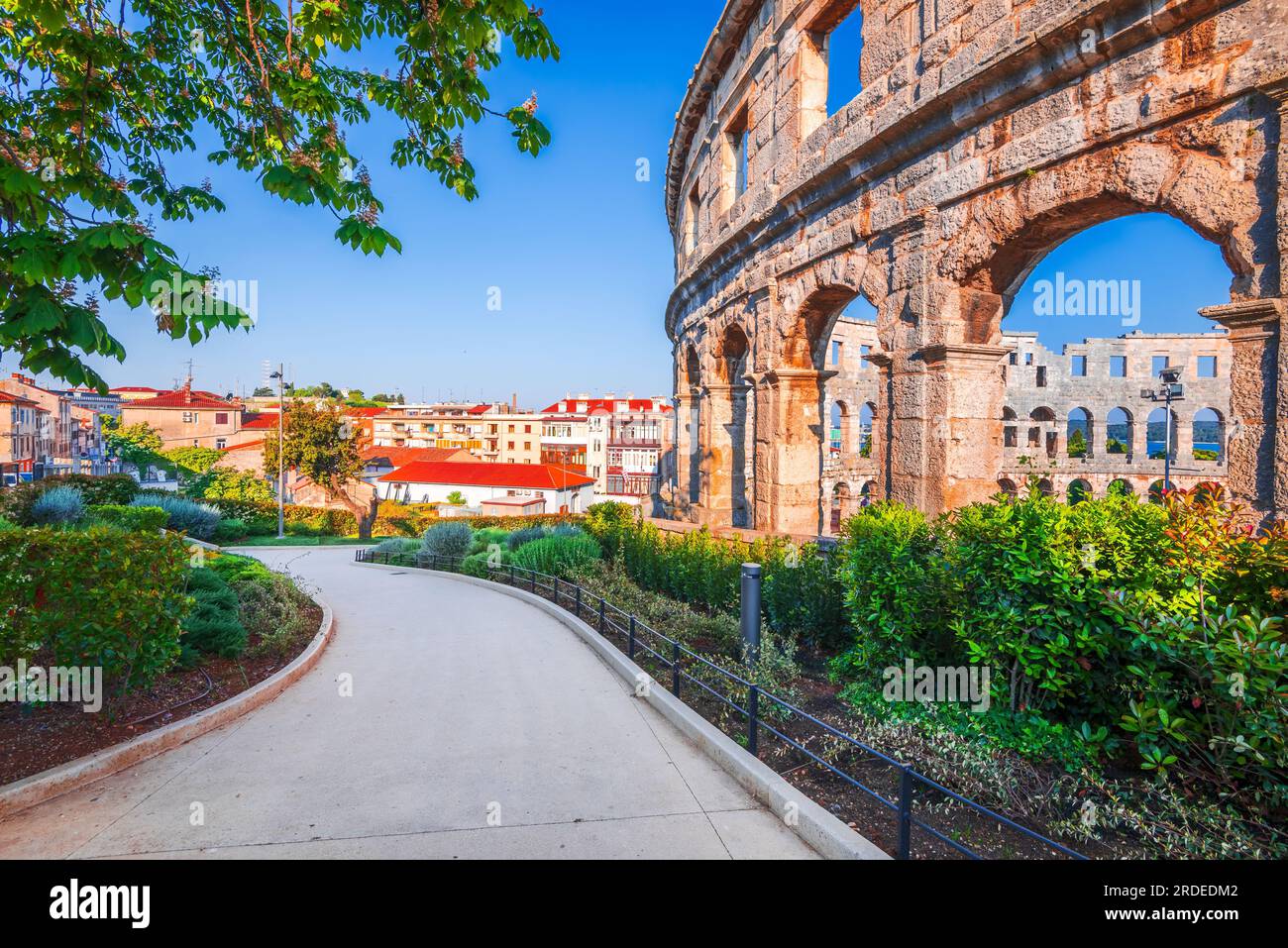 Pula, Croatia. Famous ancient Arena from Roman Empire times, Dalmatia ...