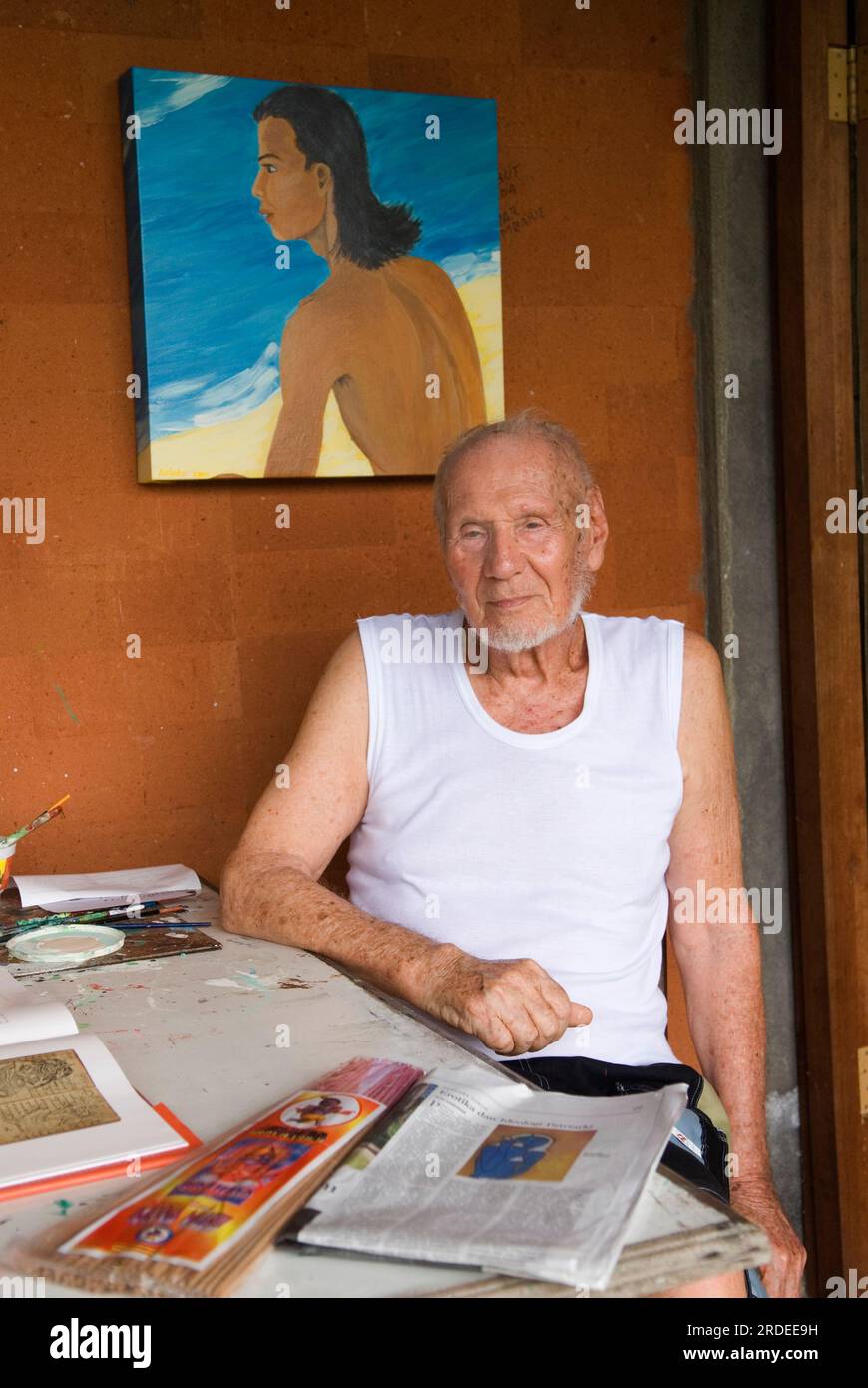 Artist Arie Smit is a Dutch-born Indonesian painter living on Bali ...