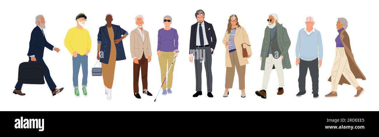 Set of different senior business people vector Stock Vector Image & Art ...