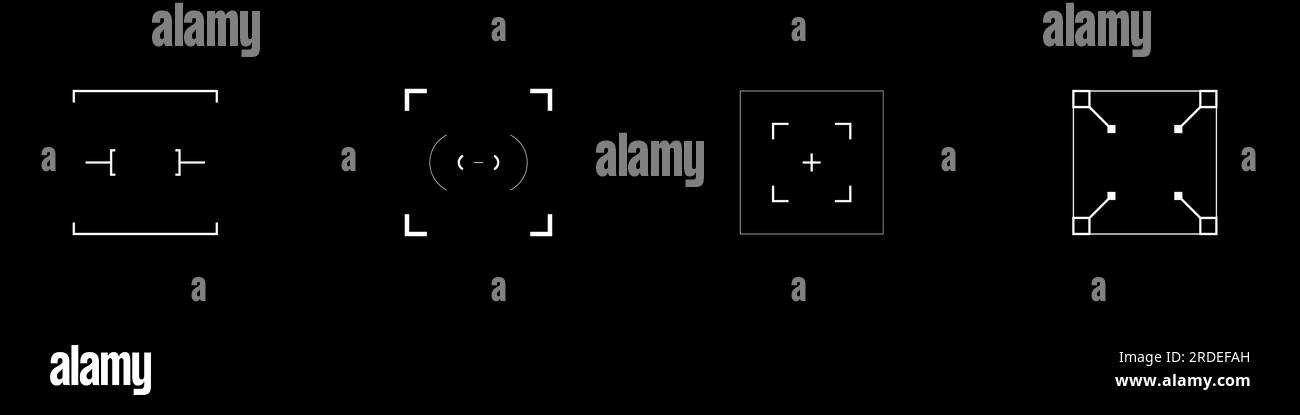 A pack of GUI futuristic rectangle aims, HUD targets Stock Vector Image ...