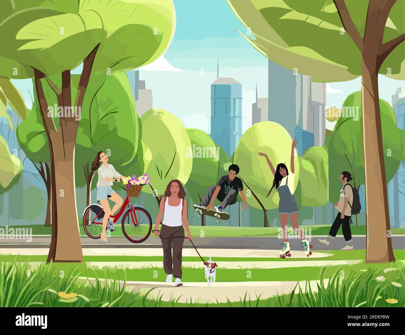 People At The Park Clipart