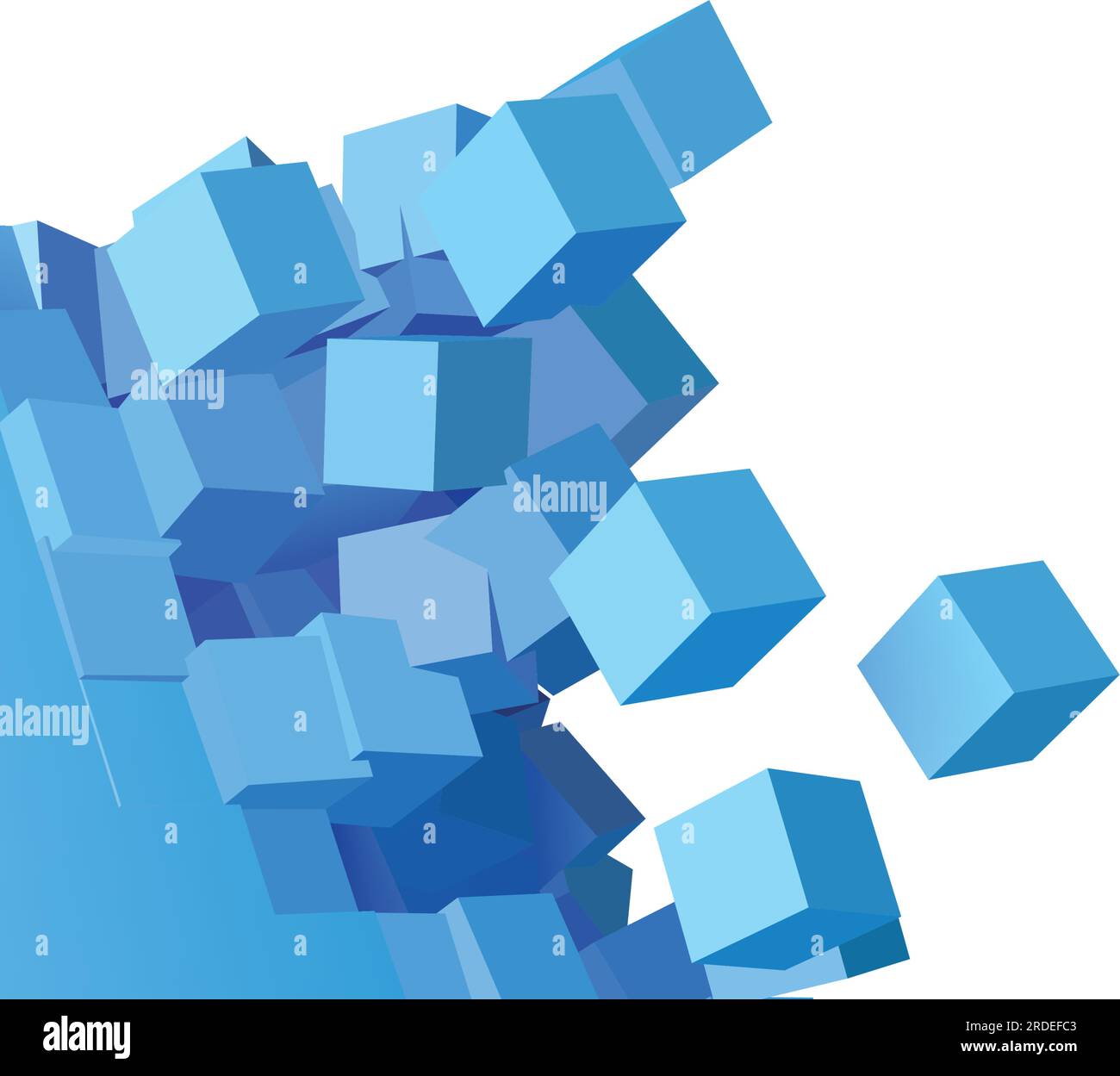 Vector 3D explosion background with cubical particles Stock Vector ...
