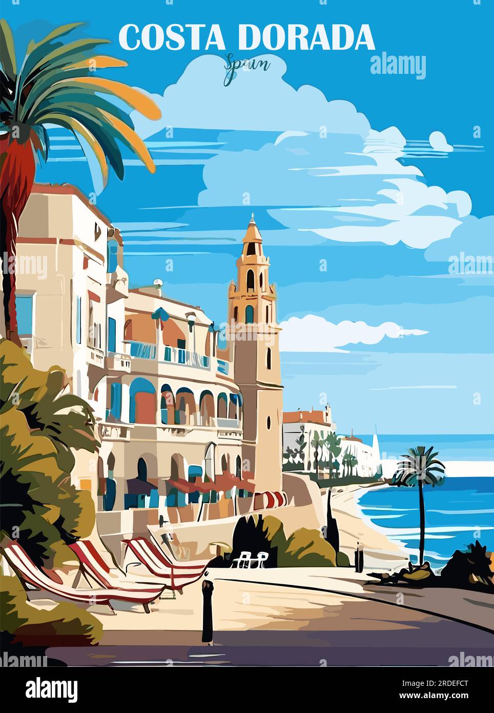 Sitges spain beach Stock Vector Images - Alamy