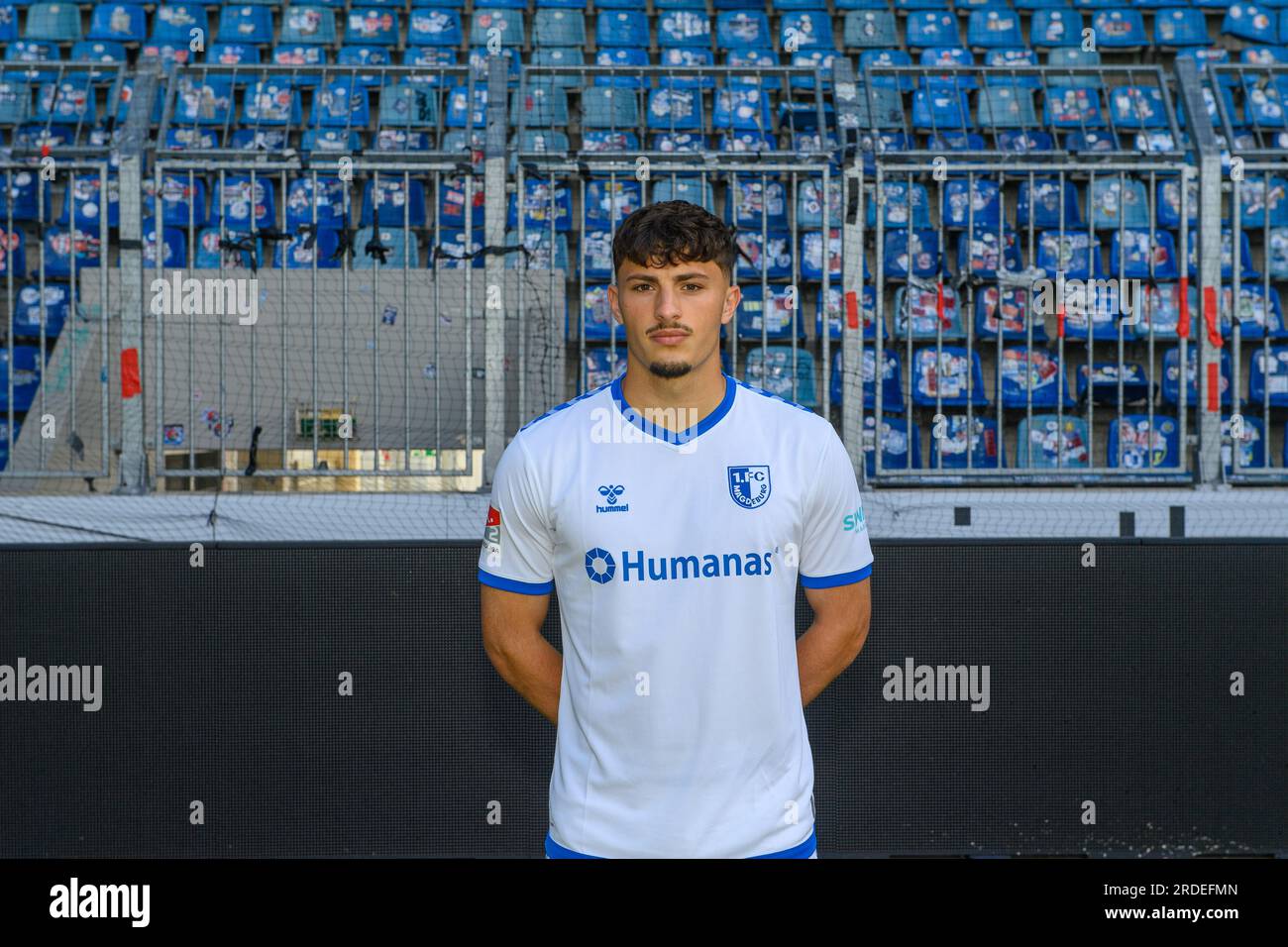 Magdeburg, Germany. 20th July, 2023. Eldin Dzogovic of 1. FC Magdeburg ...
