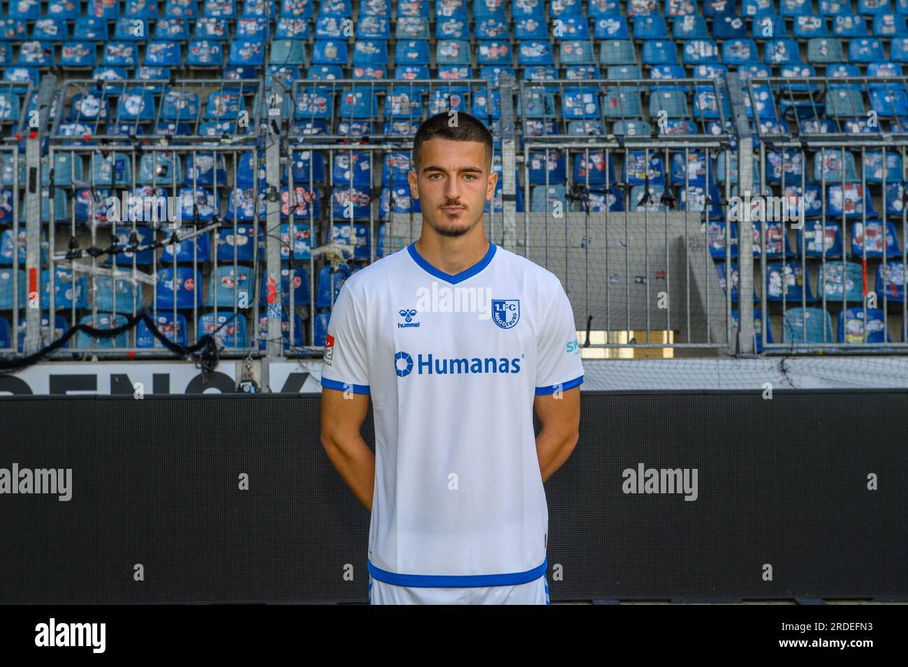 Magdeburg, Germany. 20th July, 2023. Andi Hoti of the football club 1 ...