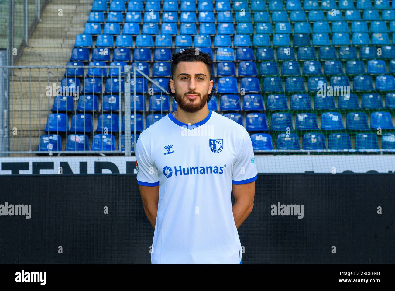 Magdeburg, Germany. 20th July, 2023. Belal Halbouni of 1. FC Magdeburg ...