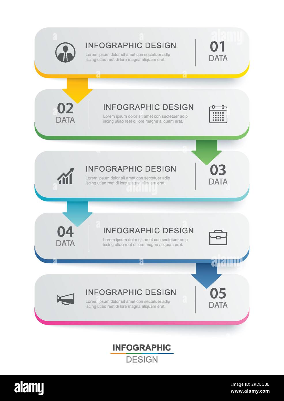 5 data infographics timeline tab paper index template. Vector illustration abstract background ...