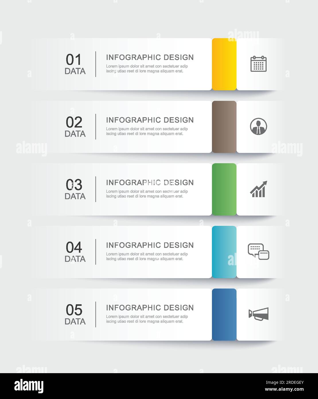 5 data infographics tab paper index template. Vector illustration business abstract background ...